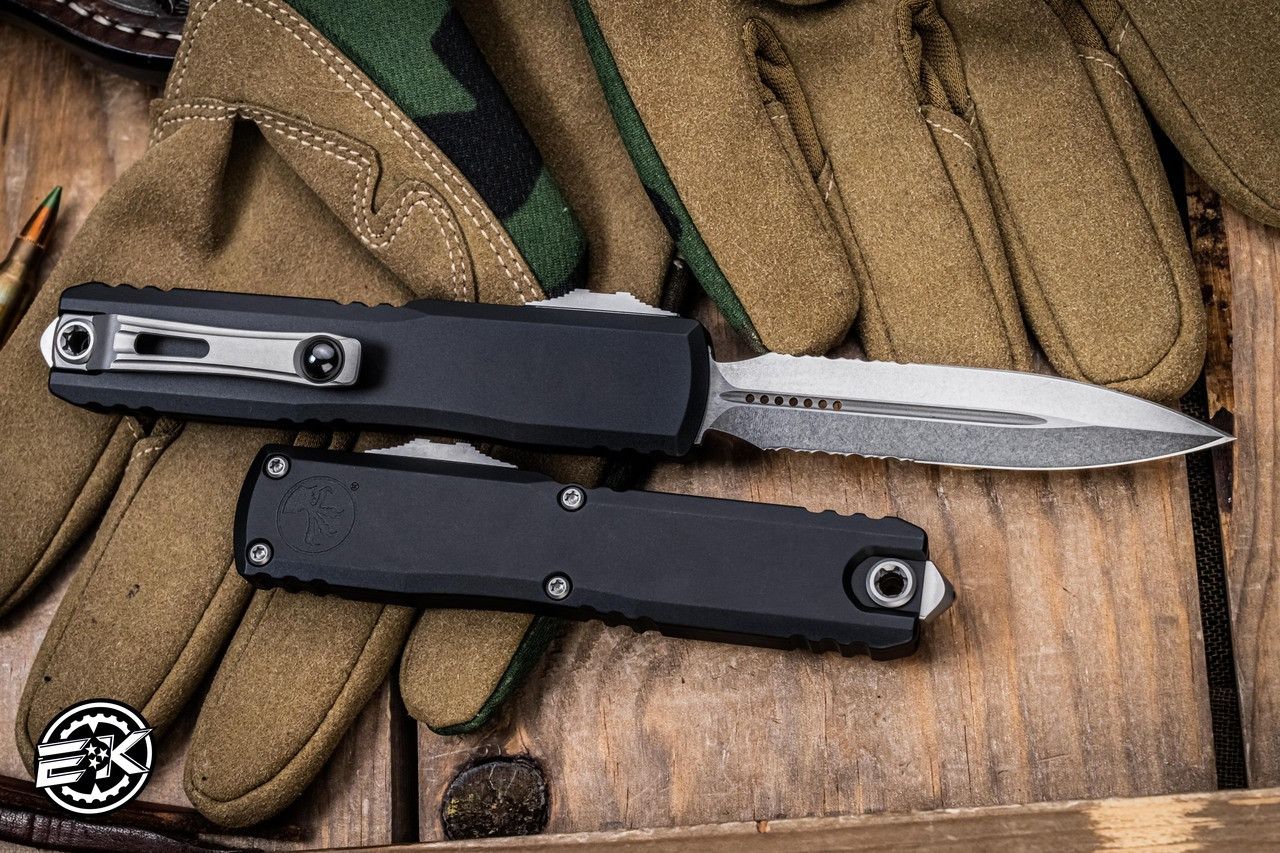 Microtech Ultratech ZBP OTF Automatic Knife 3.5" M390 Dagger Stonewash ...