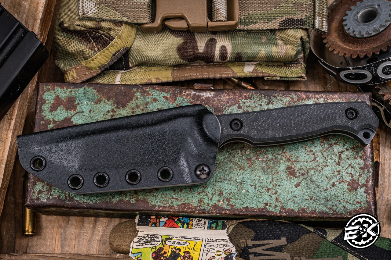 Toor Knives Krypteia T Fixed Blade Knife Socom Black G10 4" Tanto Black