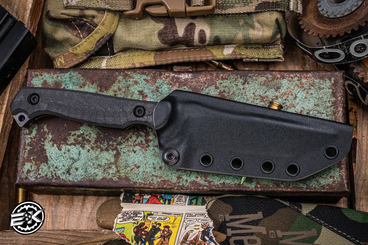 Toor Knives Krypteia T Fixed Blade Knife Socom Black G10 4" Tanto Black