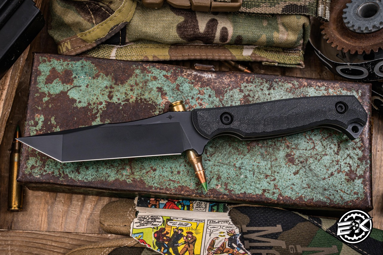 Toor Knives Krypteia T Fixed Blade Knife Socom Black G10 4" Tanto Black