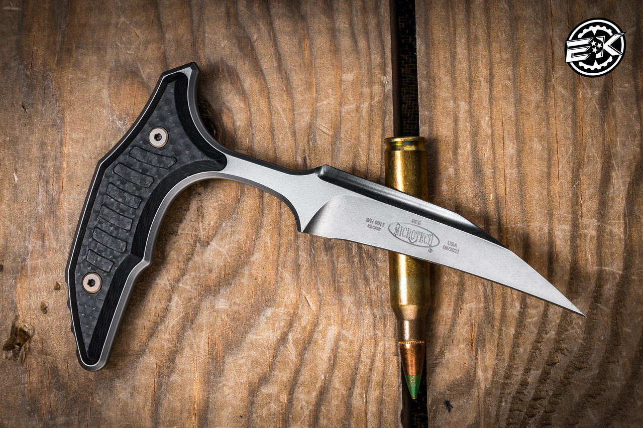Customized Microtech/Bastinelli "Bee" Push Dagger Carbon Fiber Knife 2. ...