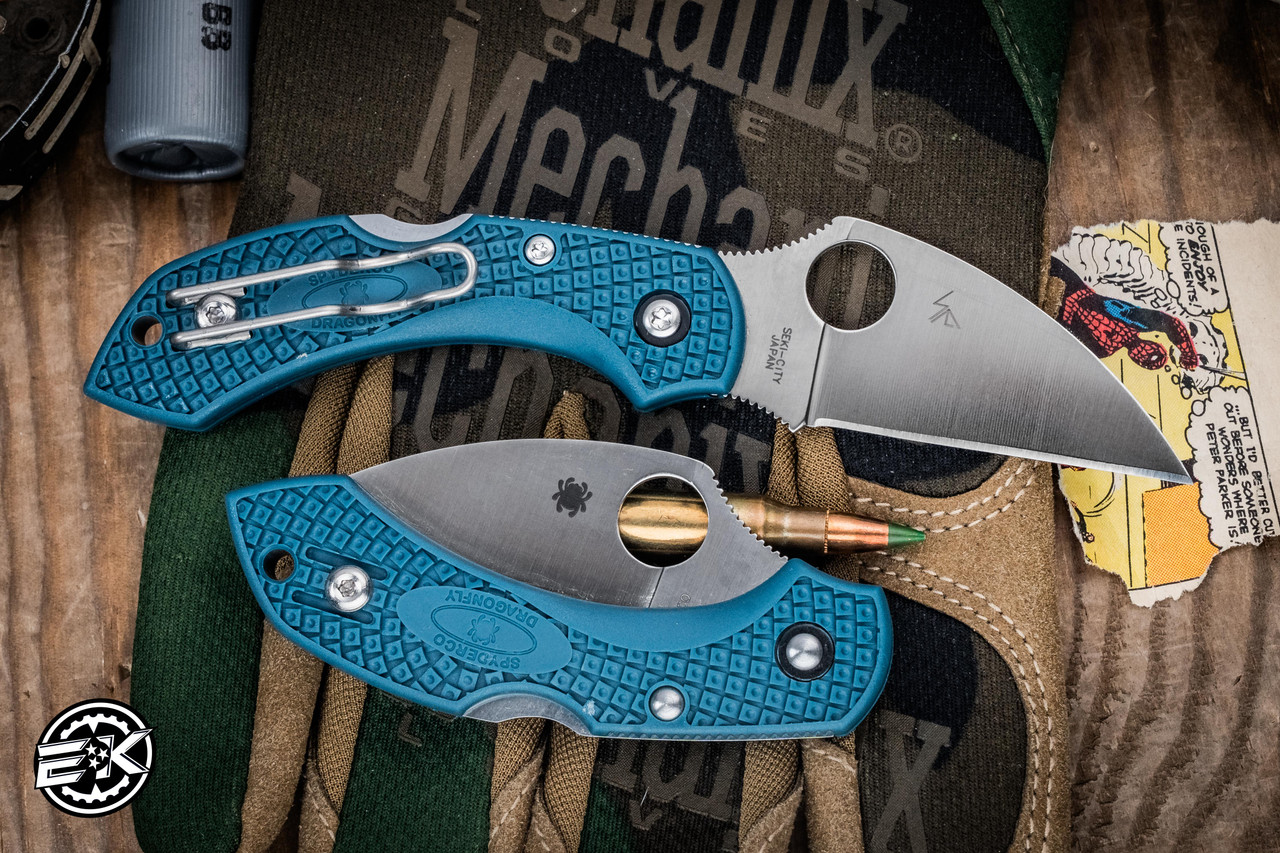 Spyderco Dragonfly 2 Lockback Folding Knife Lightweight Blue FRN 2.28 ...