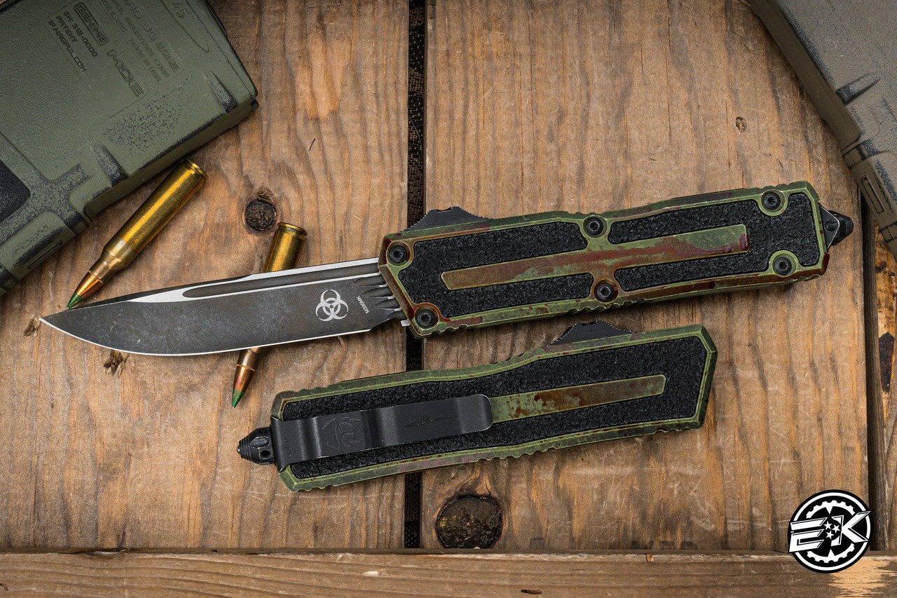 Microtech Scarab II Gen III OTF Automatic Knife Outbreak 4" Drop Point ...