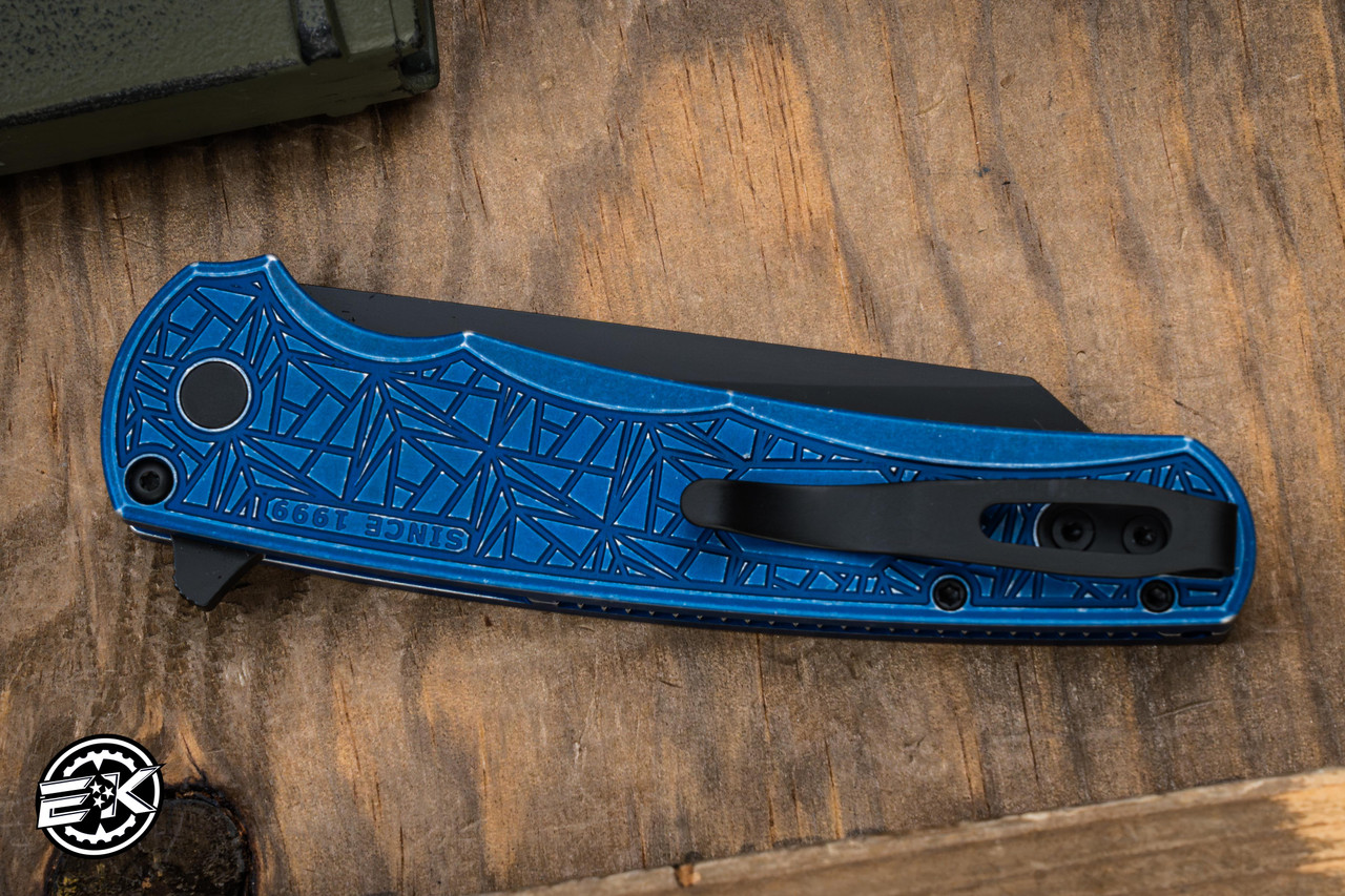 ProTech Malibu Folding Knife Blue Aluminum Nexus 3.25" MagnaCut Reverse ...