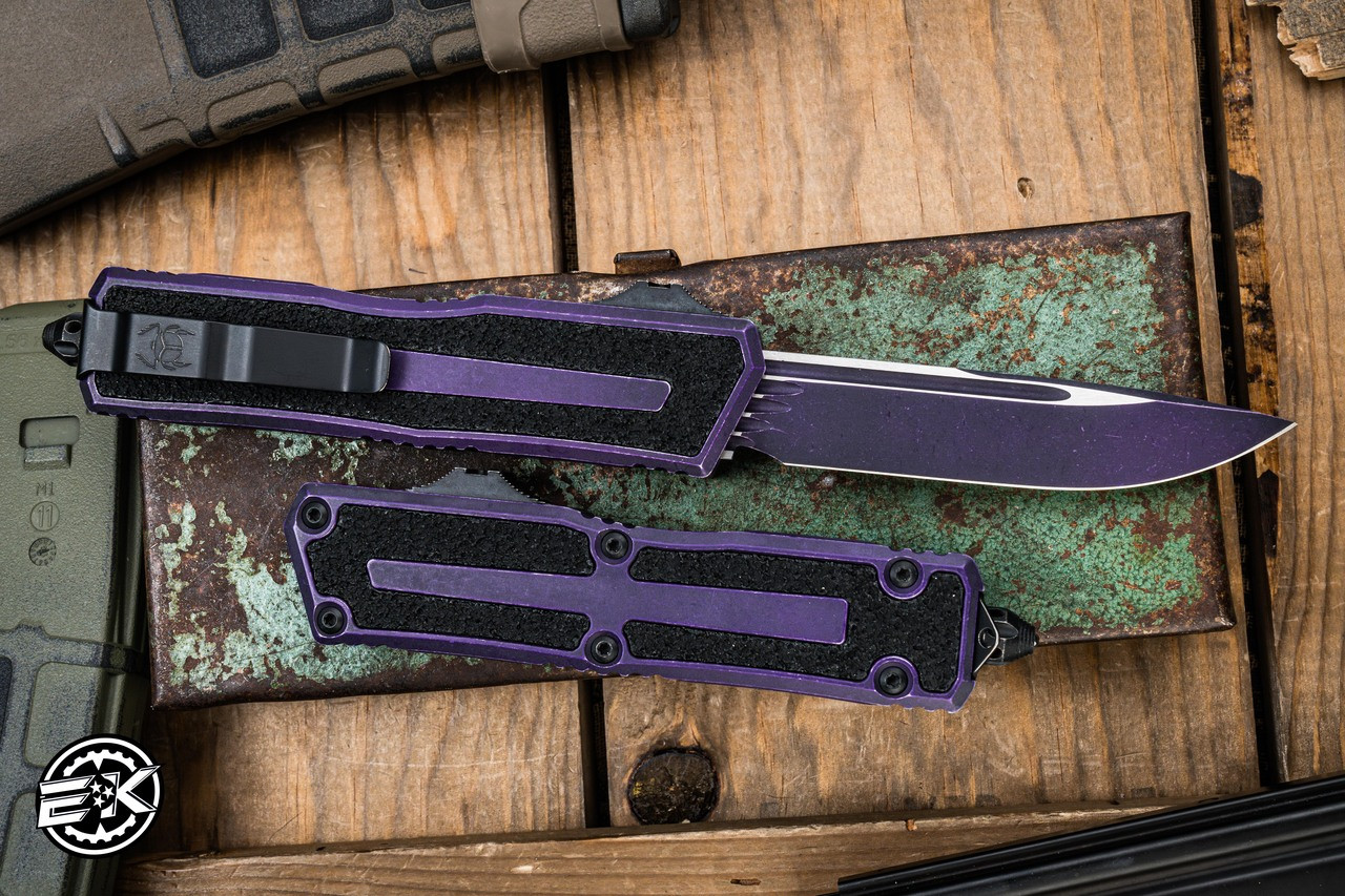 Microtech Scarab II Gen III OTF Automatic Knife Weathered Purple 4 ...