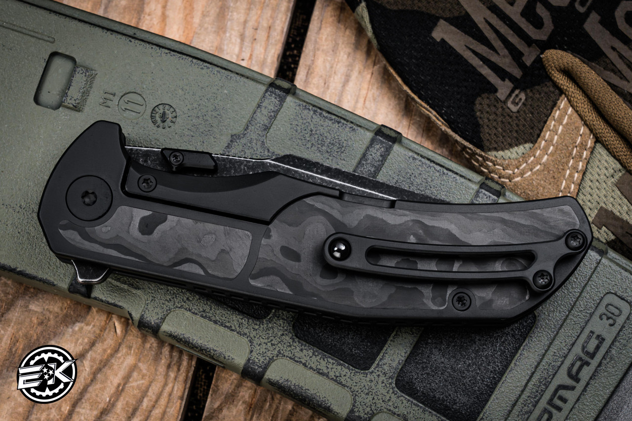 Mechforce/Jim Skelton Hellraiser Folding Knife Black Camo Fat Carbon 3. ...