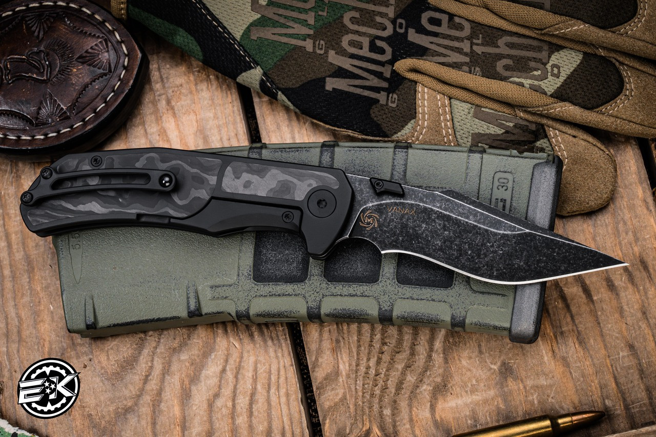 Mechforce/Jim Skelton Hellraiser Folding Knife Black Camo Fat Carbon 3. ...