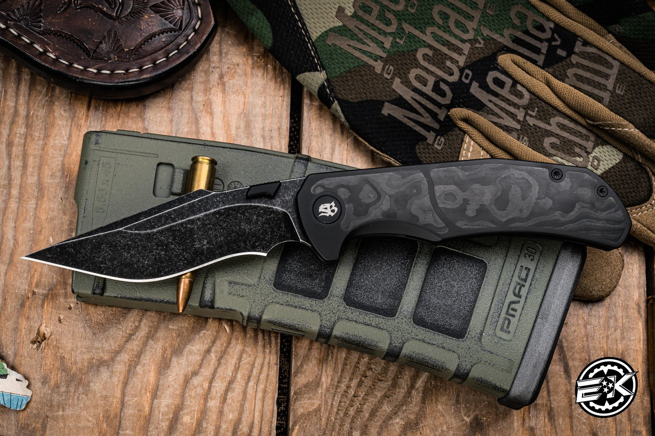 Mechforce/Jim Skelton Hellraiser Folding Knife Black Camo Fat Carbon 3. ...