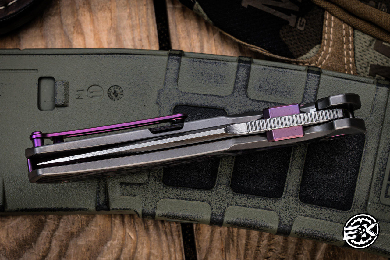 Mechforce/Jim Skelton Hellraiser Folding Knife Purple Haze Fat Carbon 3 ...
