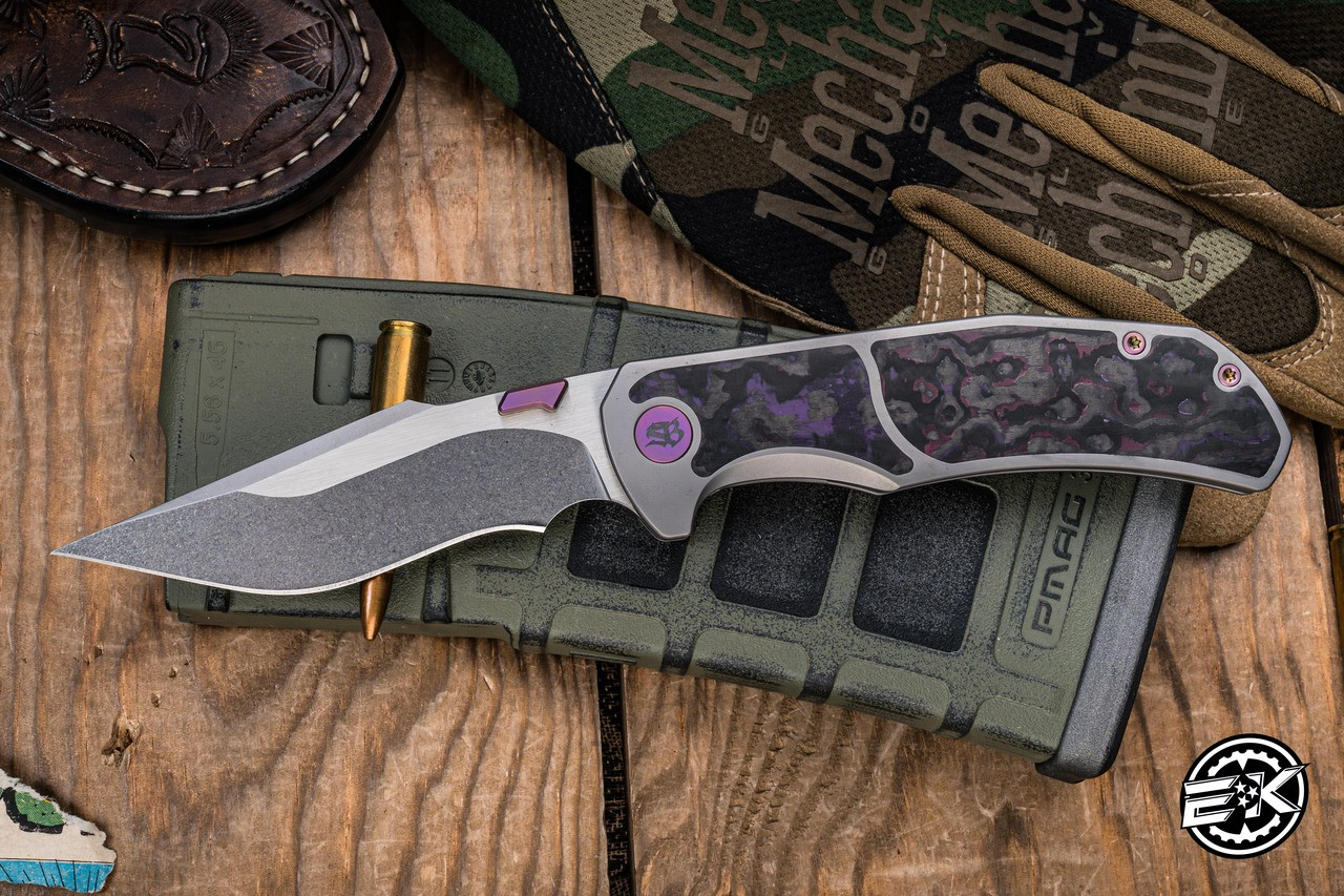 Mechforce/Jim Skelton Hellraiser Folding Knife Purple Haze Fat Carbon 3 ...