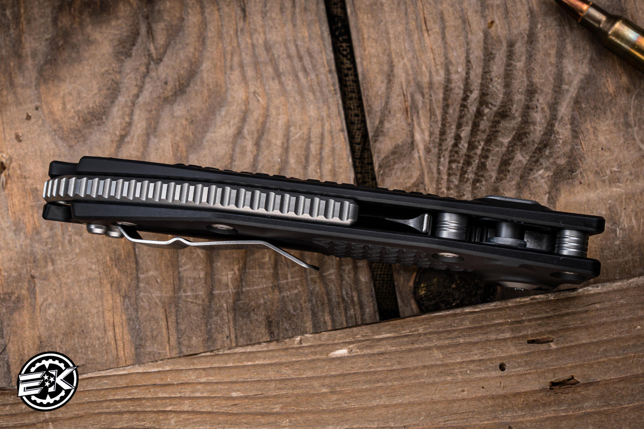 Preowned-Microtech Auto "Stitch" 3.75" Stonewash 169-10