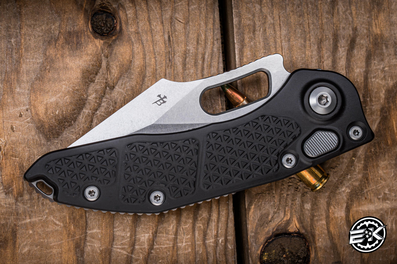 Preowned-Microtech Auto "Stitch" 3.75" Stonewash 169-10