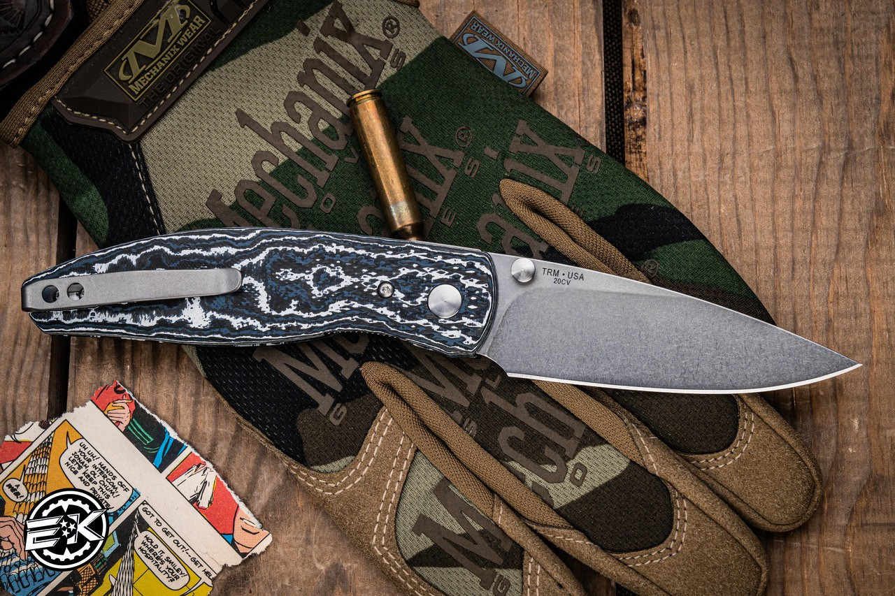Three Rivers Manufacturing ATOM Folding Knife Diamond Textured White ...