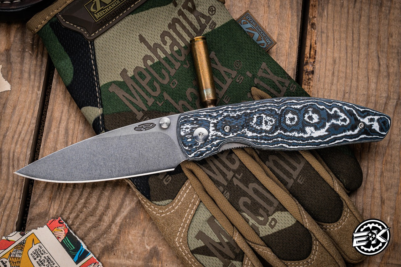 Three Rivers Manufacturing ATOM Folding Knife Diamond Textured White ...