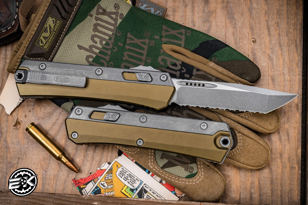 Microtech Glykon OTF Automatic Knife OD Green Aluminum/Titanium 3.75 ...
