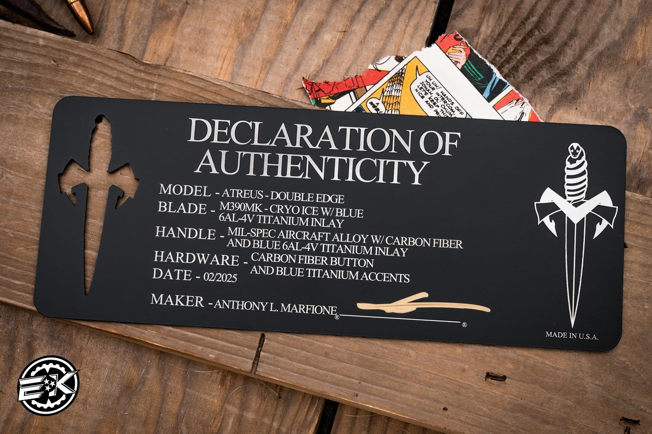 Marfione Custom Atreus ZBP OTF Automatic Knife Blue Aluminum-Carbon ...