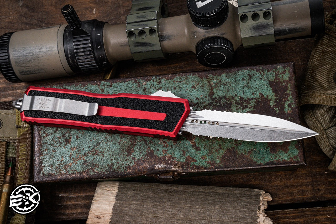 Microtech Scarab II Gen III OTF Automatic Knife Red Aluminum 4" M390 ...