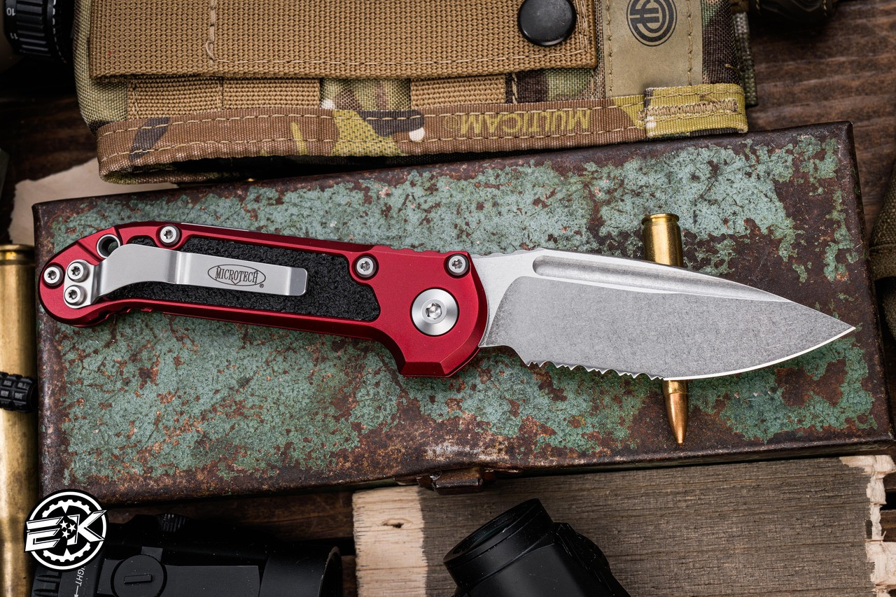 Microtech LUDT Gen III Automatic Folding Knife Merlot 3.4" M390 Drop ...