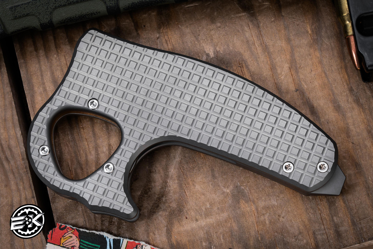 Reate Exo-D Folding Knife Bead Blast Contour Titanium 2.7" Elmax Satin ...