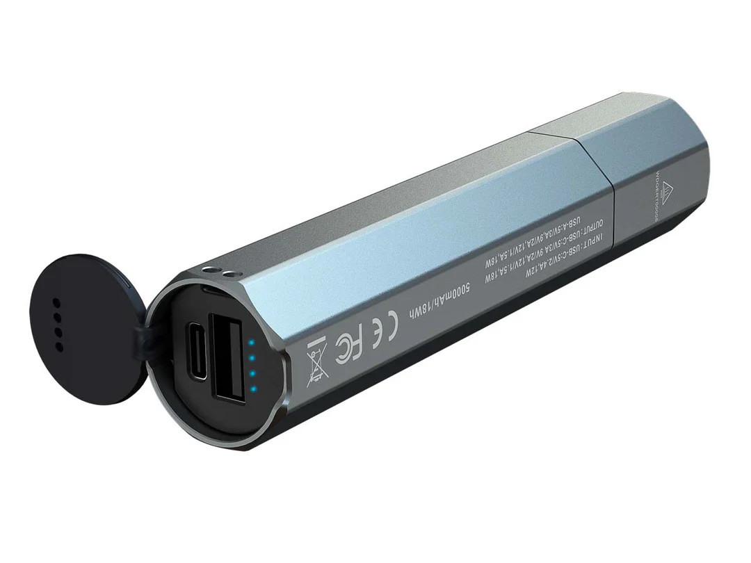 Fenix E-CP Rechargeable Flashlight Black -Powerbank USB-C 5.43" 1600 Lumens