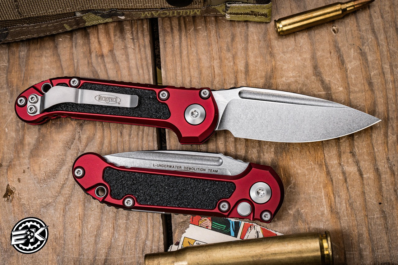 Microtech LUDT Gen III Automatic Folding Knife Merlot/Grip Inlay 3.4 ...