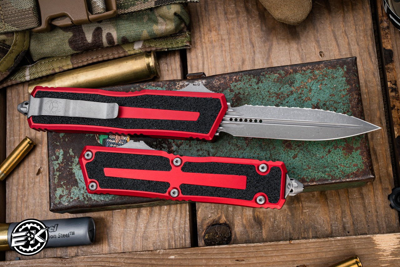 Microtech Scarab II Gen III OTF Automatic Knife Red Aluminum 4" M390 ...