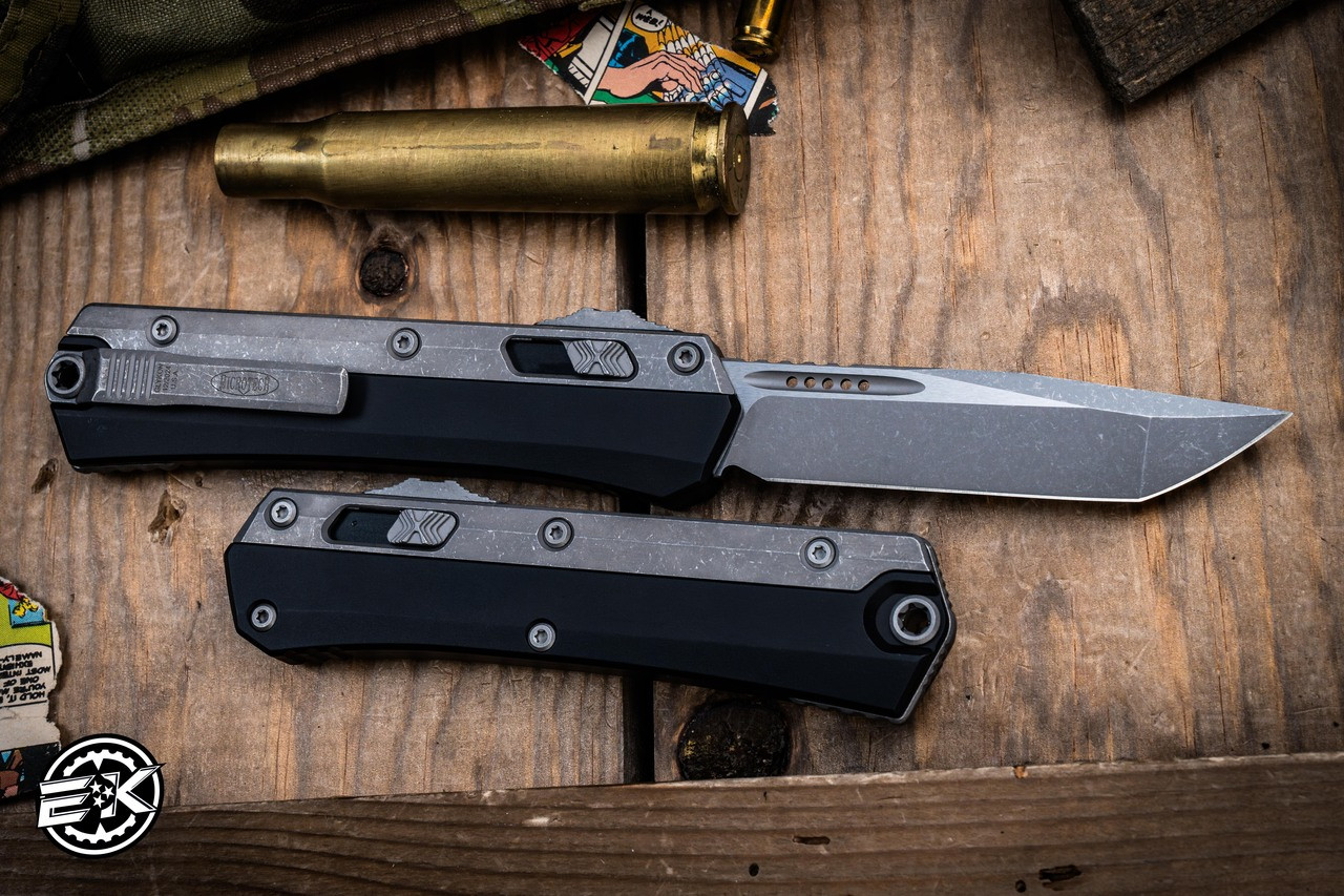 Microtech Glykon OTF Knife Aluminum/Titanium 3.75" M390 Tanto ...
