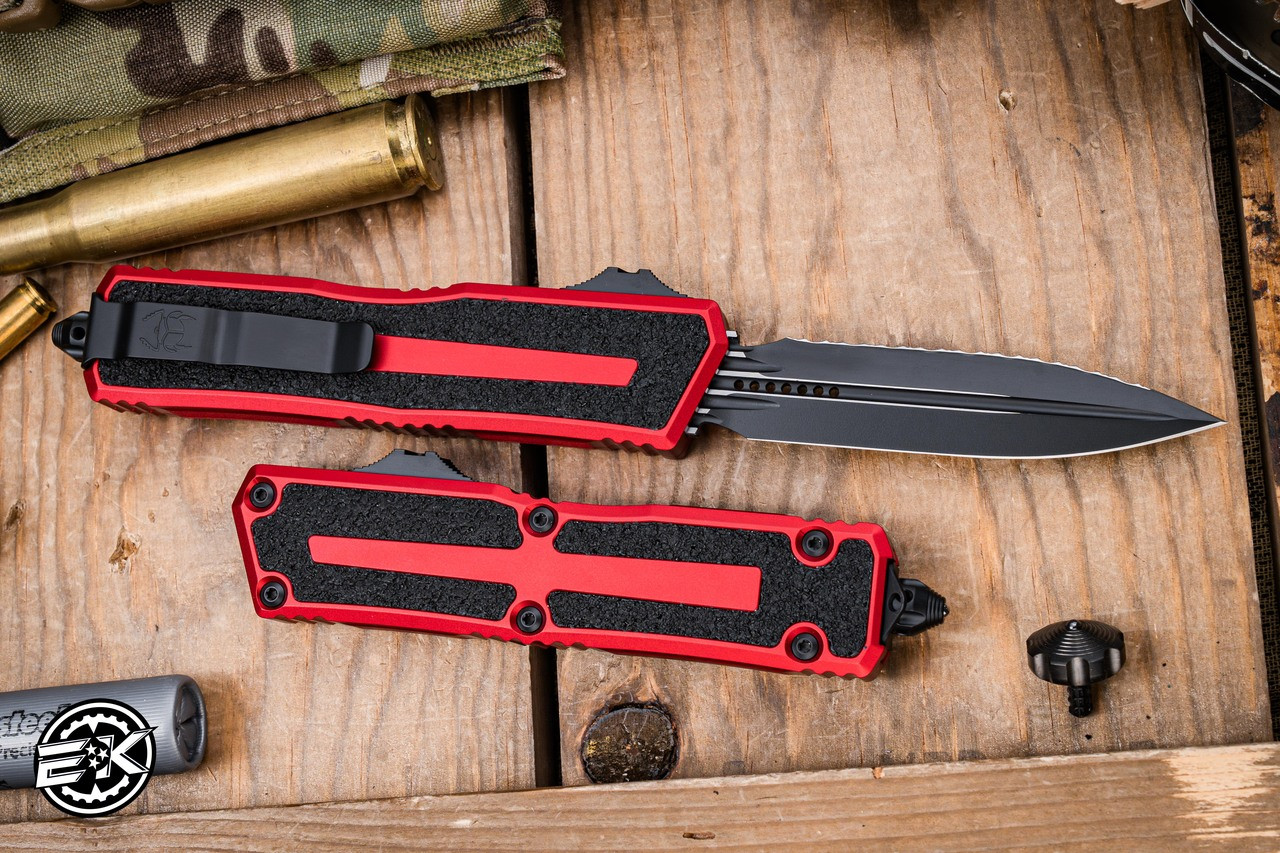 Microtech Scarab II Gen III OTF Automatic Knife Red Aluminum 4" M390 ...