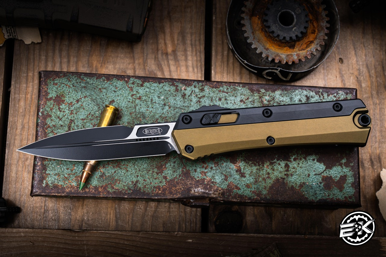 Microtech "Glykon" OTF Automatic Knife OD Green Aluminum/Titanium 3.75 ...