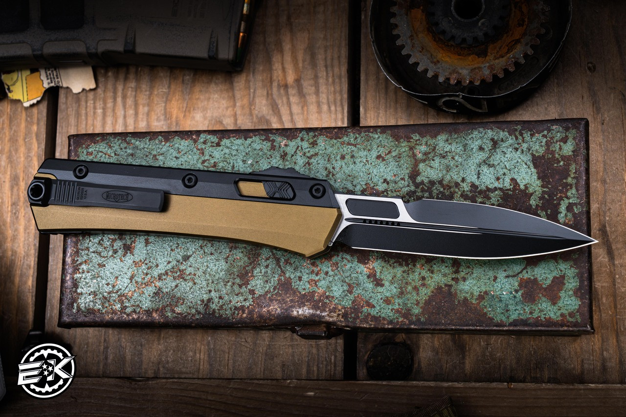 Microtech "Glykon" OTF Automatic Knife OD Green Aluminum/Titanium 3.75 ...
