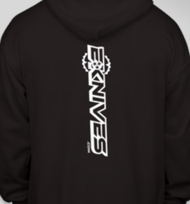 EKnives "EK" Logo Gildan Midweight 50/50 Zip Hoodie Unisex Black