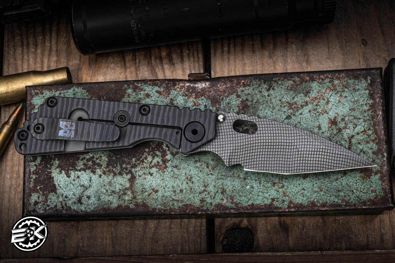 Preowned-Mick Strider MSC Custom SnG G10/Flame Titanium 3.5" Grid ...