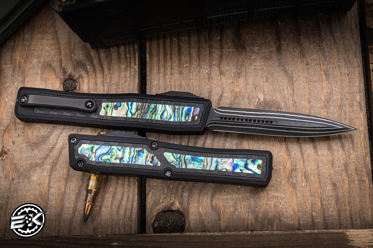 Heretic Knives Custom NYX OTF Automatic Knife Carbon Fiber/Abalone ...