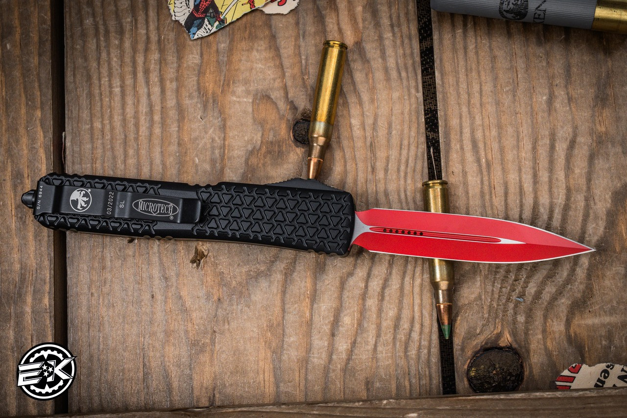 PREOWNED-Microtech "Sith Lord" Ultratech 3.4" Red Dagger 122-1SL