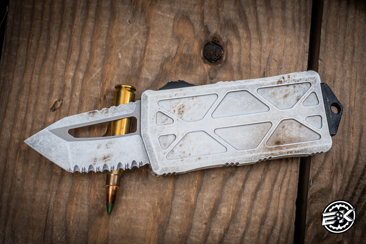 Preowned-Microtech Sandtrooper Exocet OTF Knife 1.9" M390 White ...
