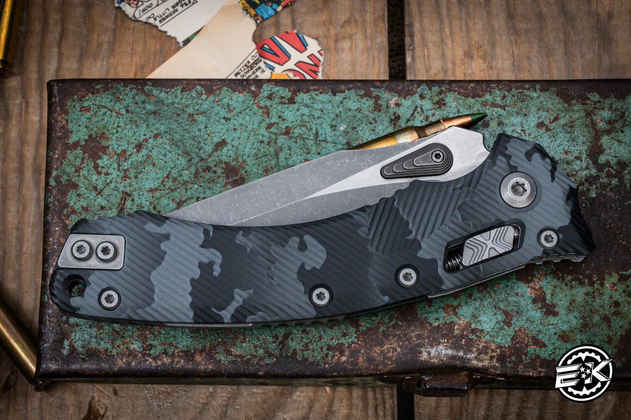 Preowned Microtech Amphibian Ram Lok Folding Knife Urban Camo Fluted