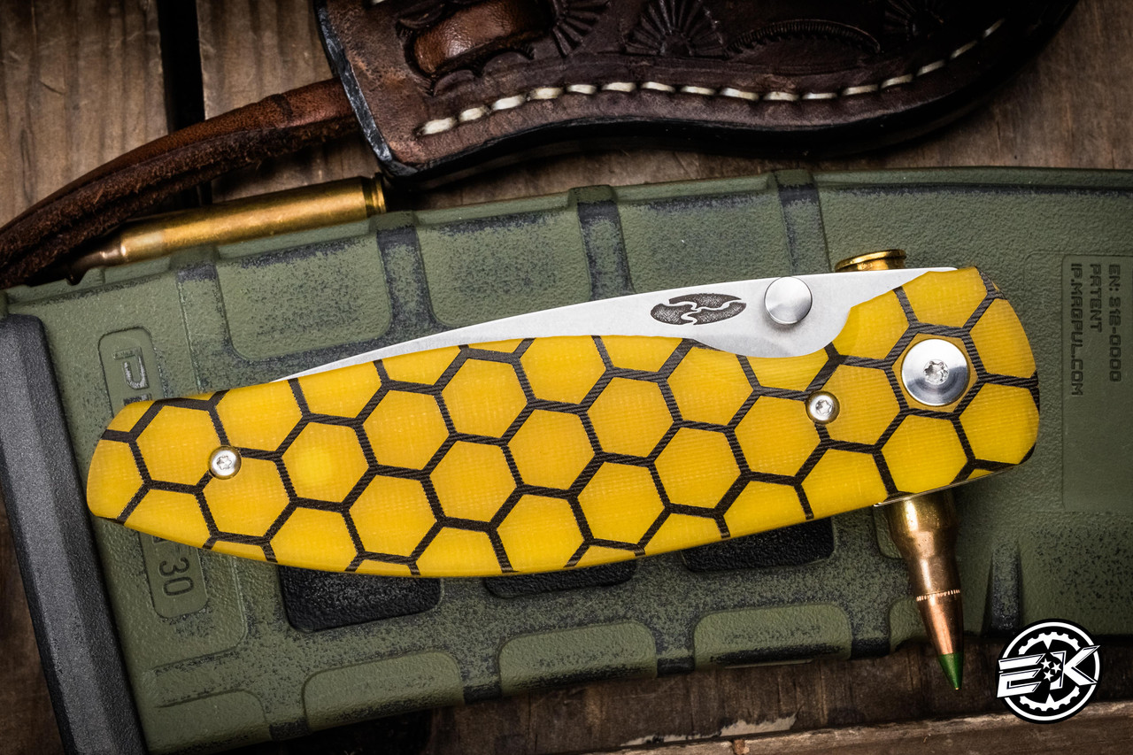Three Rivers Manufacturing ATOM Folding Knife Honeycomb Amber Ale G10 3 ...