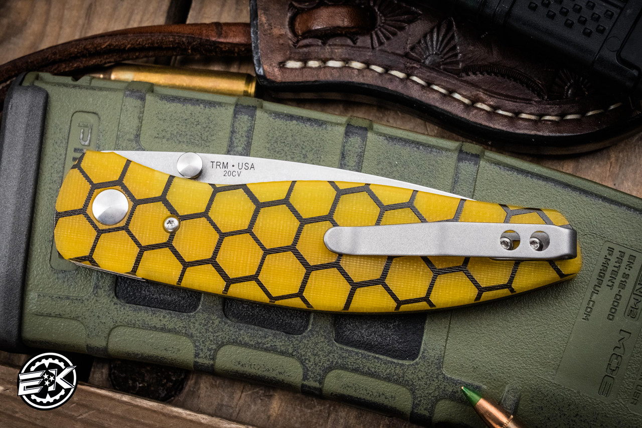 Three Rivers Manufacturing ATOM Folding Knife Honeycomb Amber Ale G10 3 ...