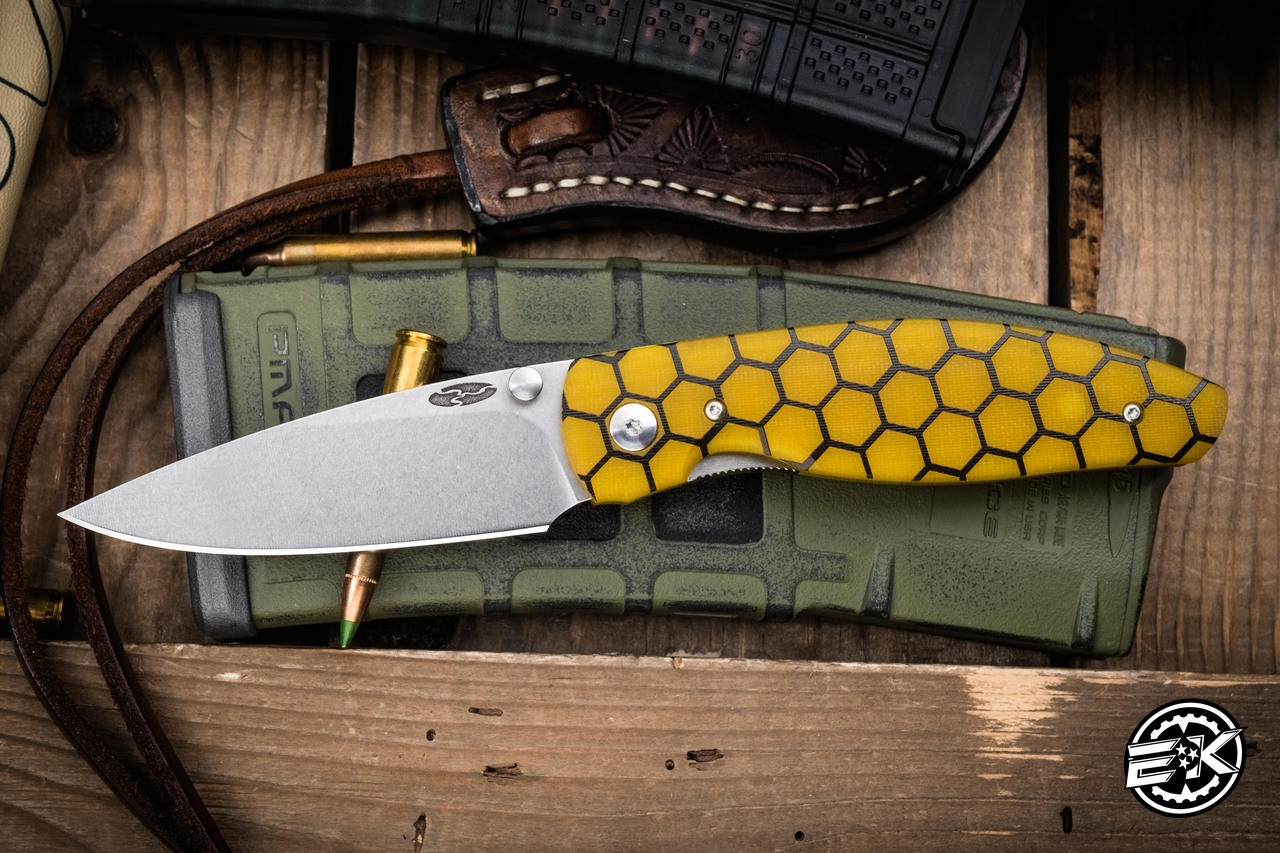 Three Rivers Manufacturing ATOM Folding Knife Honeycomb Amber Ale G10 3 ...