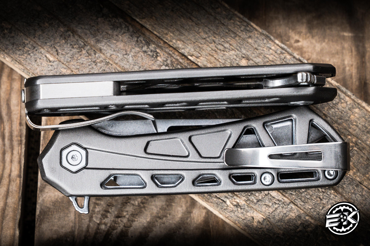 Buck Knives 813 Mini Trace Ops Folding Knife Gray Aluminum 2.4" Reverse ...