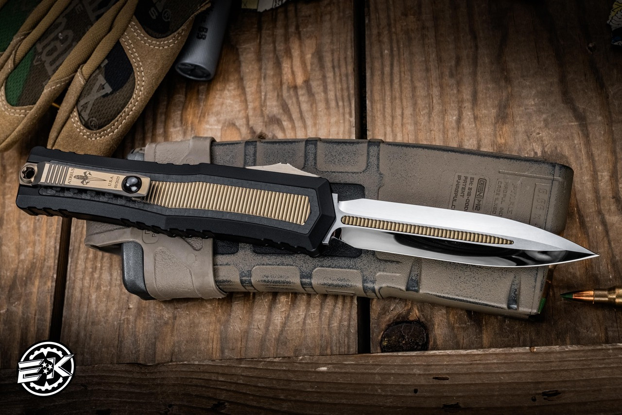 Microtech/Marfione Custom Atreus ZBP OTF Automatic Bronze Titanium ...