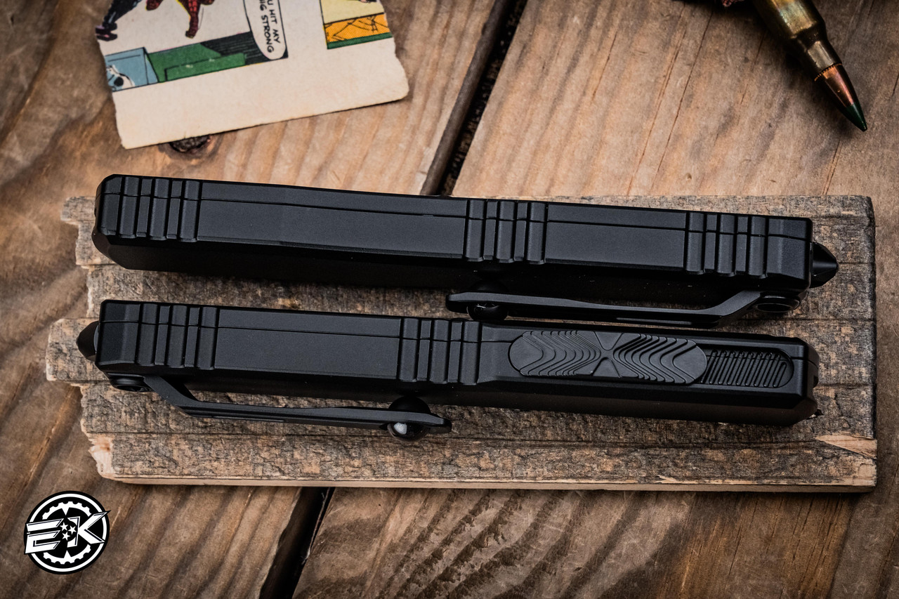 Microtech Ultratech Gen III ZBP OTF Automatic Knife Black Tactical 3.5" M390 Tanto Black ...