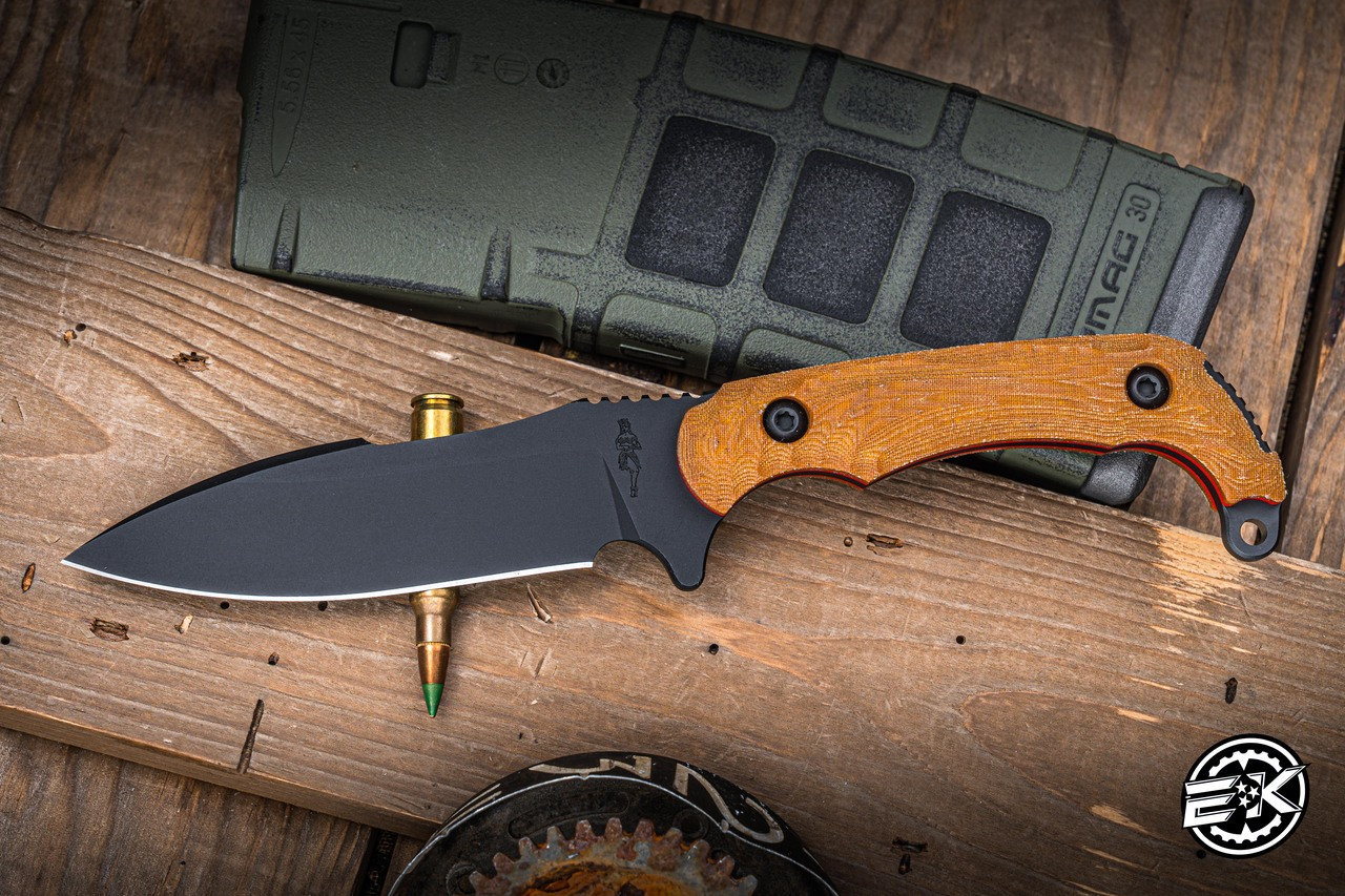Toor Knives Apnea Pin-Up Fixed Blade Knife Tan Micarta 4.25" Cruwear Black