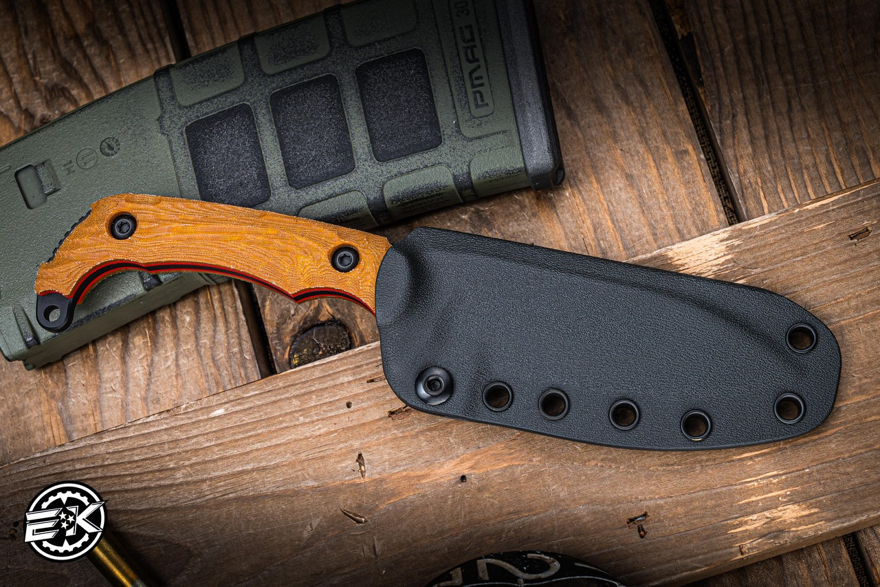Toor Knives Apnea Pin-Up Fixed Blade Knife Tan Micarta 4.25" Cruwear Black