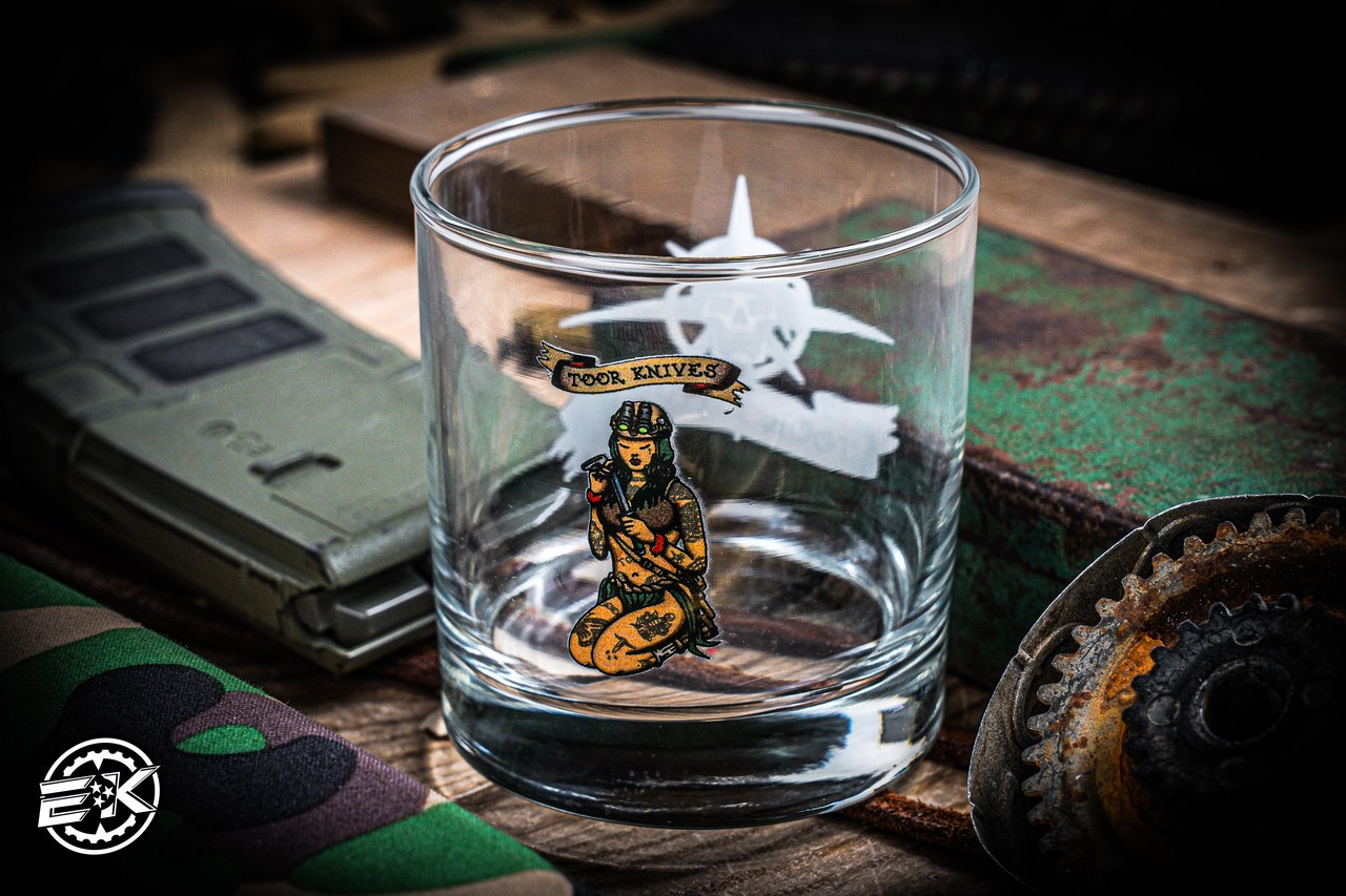 Toor Knives Pin-Up Hula Operator Whiskey Glass