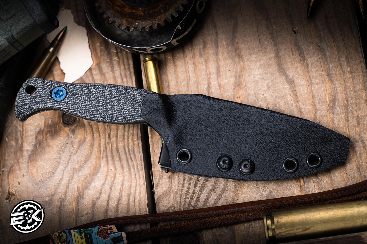 Half Face Blades Extremis MK1 Fixed Blade Knife Black Micarta 3.2 ...