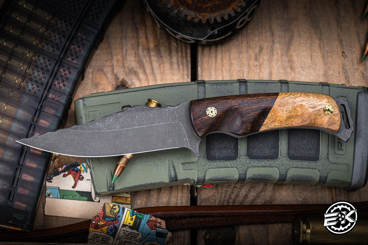 Half Face Blades Tosahwi Fixed Blade Hawaiian Koa Knife Desert Ironwood ...