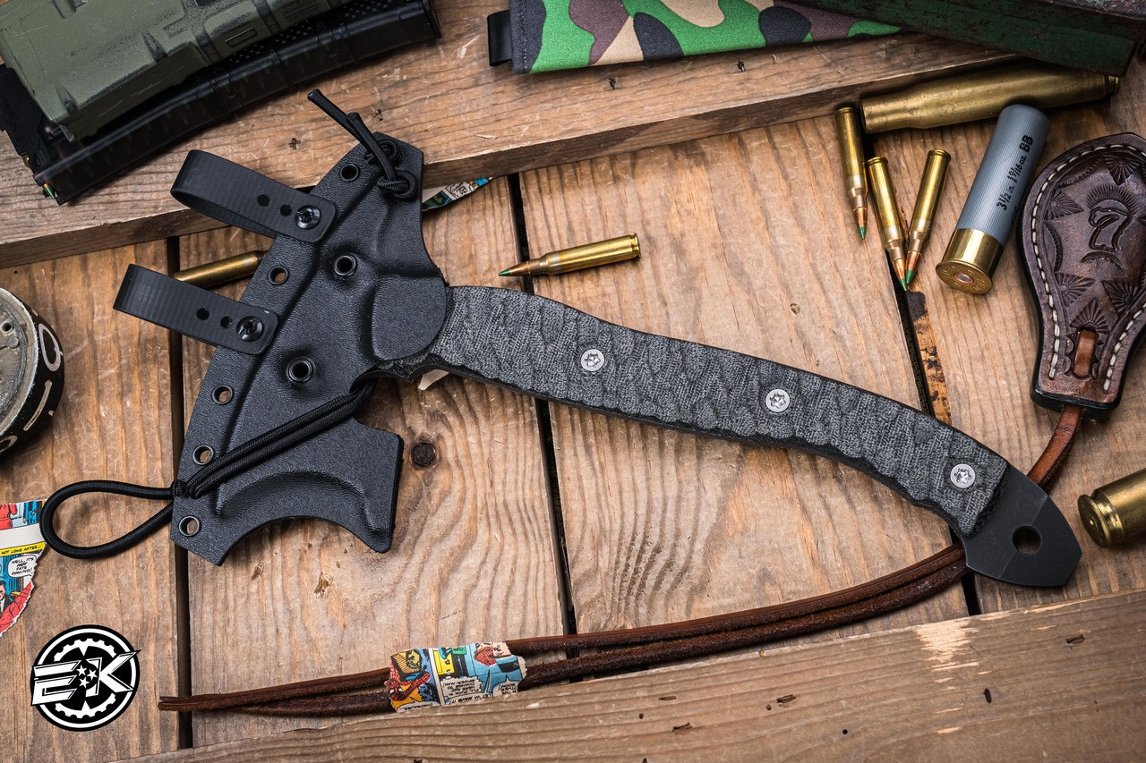 Half Face Blades Crescent Hawk Tomahawk Black Micarta Chaos Grip 2.5 ...