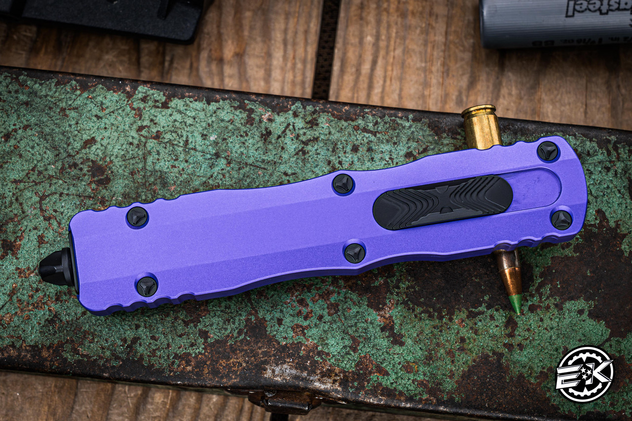 Microtech Dirac Delta OTF Automatic Knife Purple 3.75" Dagger Black ...