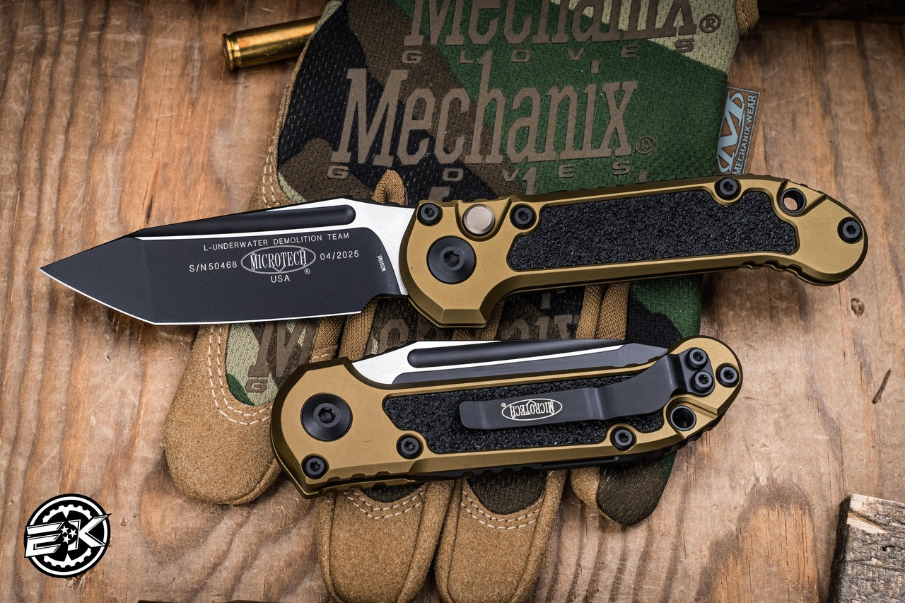 Microtech LUDT Gen III Automatic Folding Knife OD Green Aluminum 3.4 ...